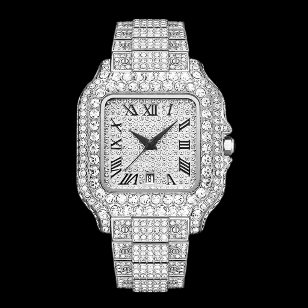 VVS Roman Numerals Square Face Iced Out Diamond Watch – Icey Pyramid