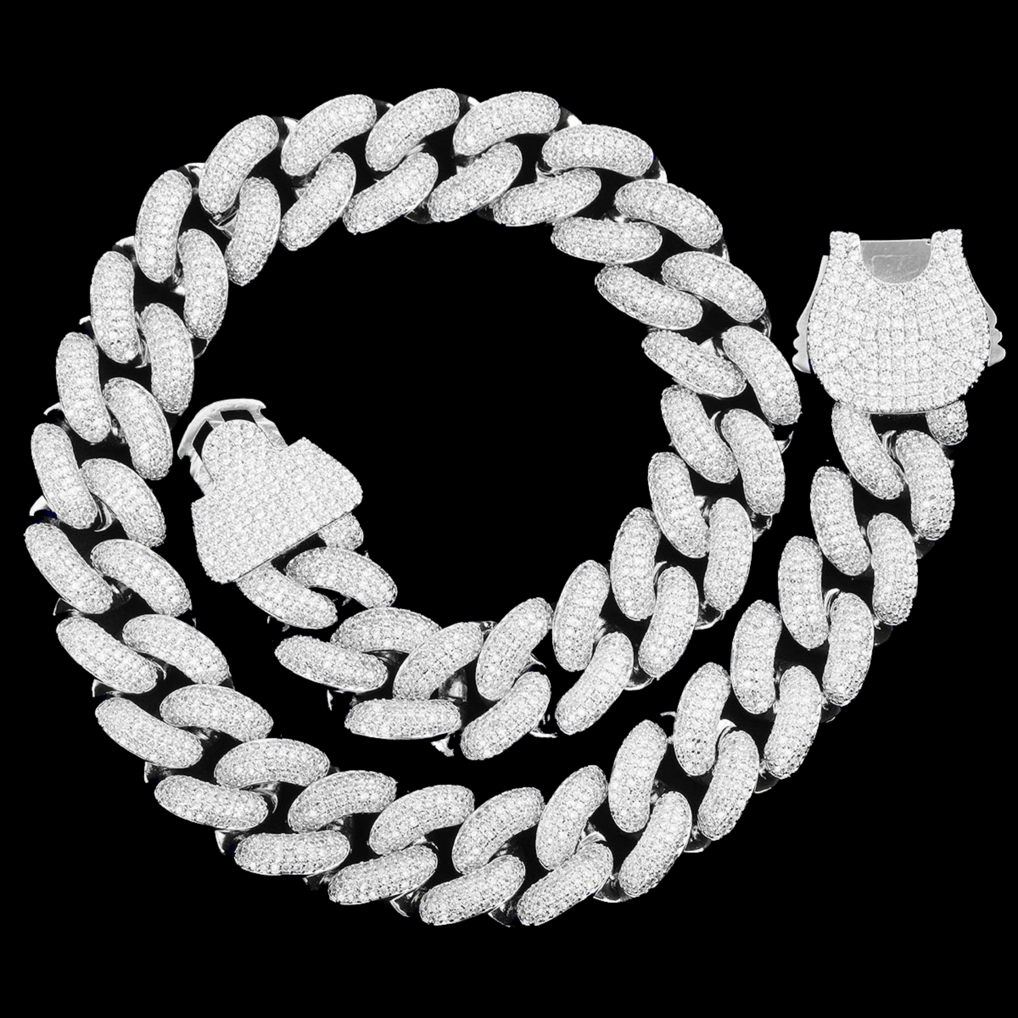 22MM Special Clasp Cuban Link Iced Out Diamond Necklace Chain – Icey ...