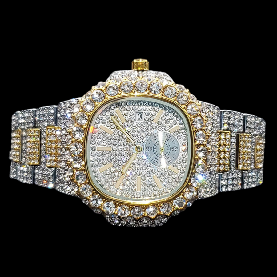 VVS Full Ice Date Special Minute Hand Iced Out Diamond Watch – Icey Pyramid