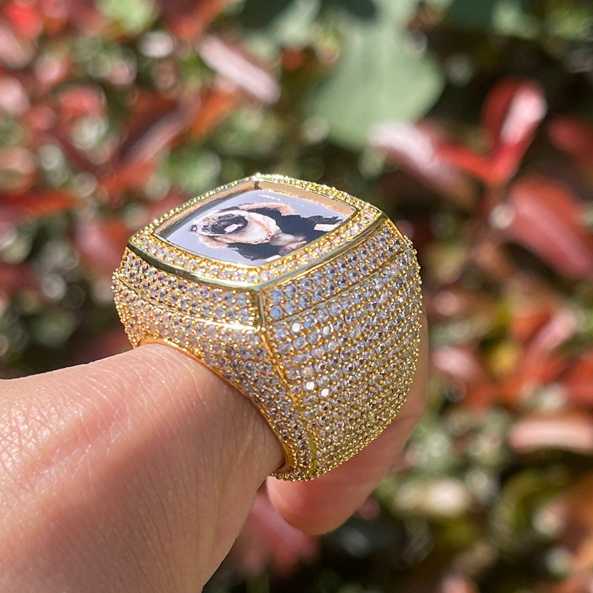 Photo Ice Frame Edition Iced Out Diamond Ring – Icey Pyramid