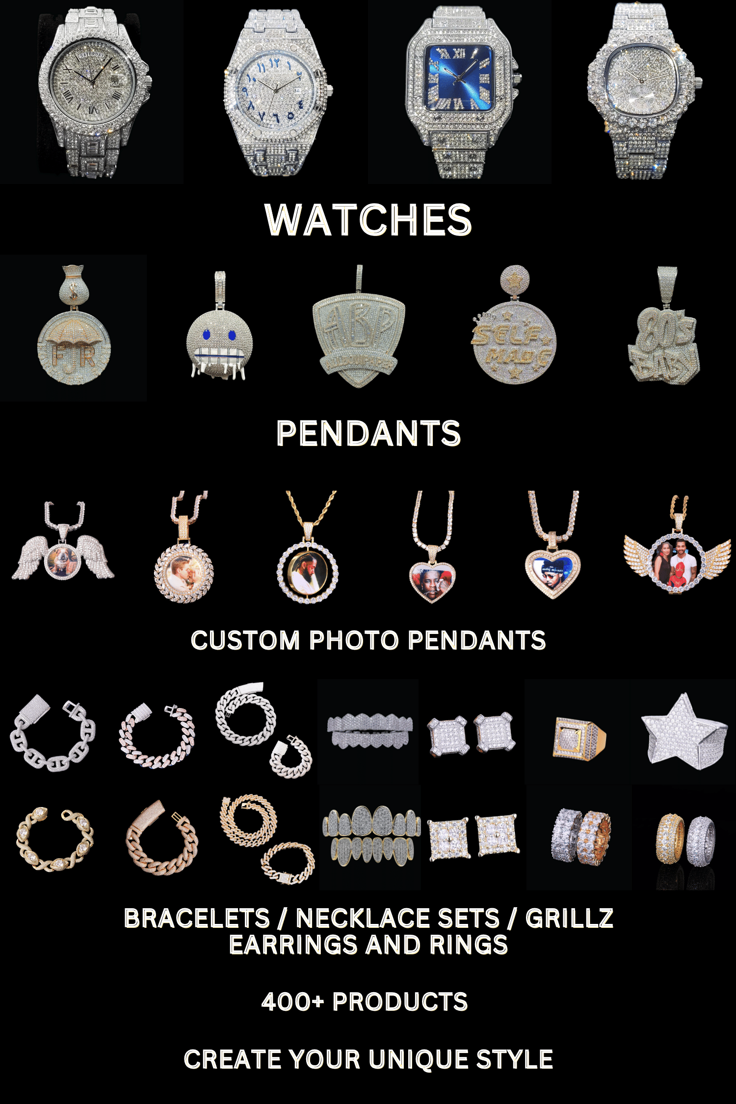 Iced Out Diamond Moissanite Hip Hop Jewelry & Customs – Icey Pyramid