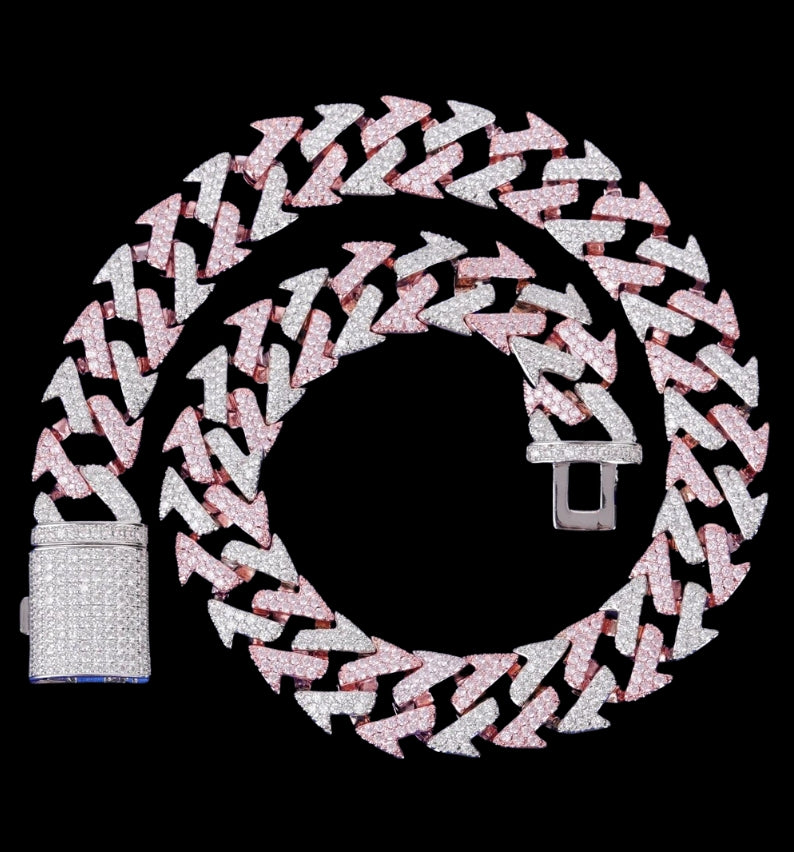 15MM Lightning Link Iced Out Diamond Necklace Chain – Icey Pyramid
