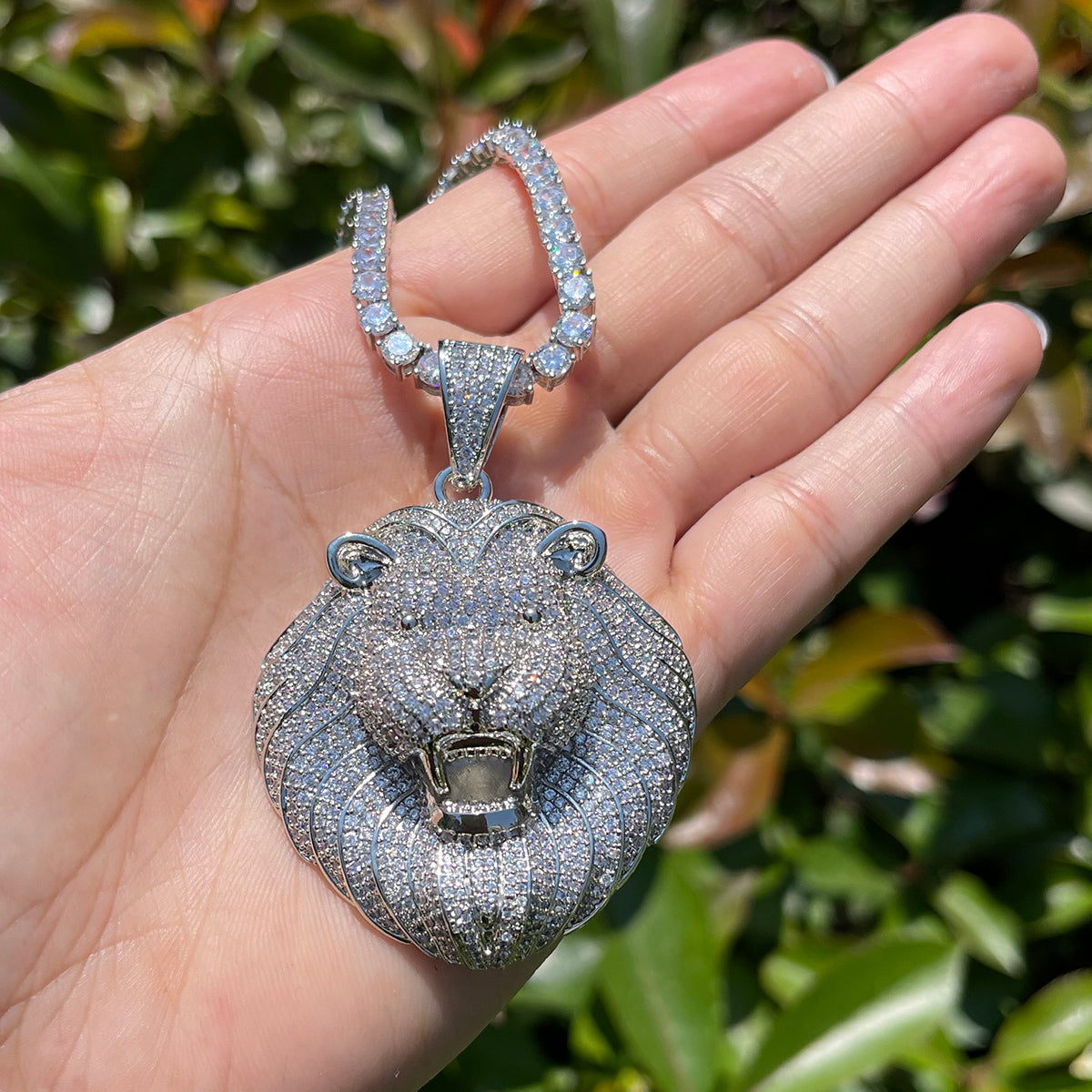 Lion pendant iced out store