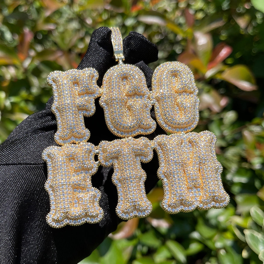 Iced Out Diamond Custom Name Necklace Pendants – Icey Pyramid