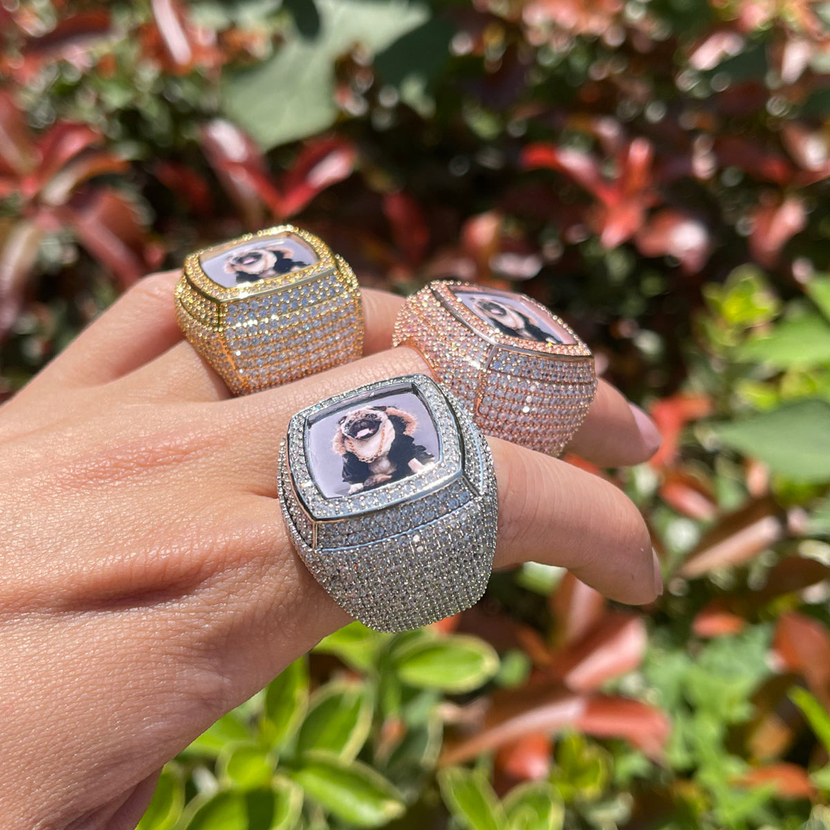 Photo Ice Frame Edition Iced Out Diamond Ring – Icey Pyramid