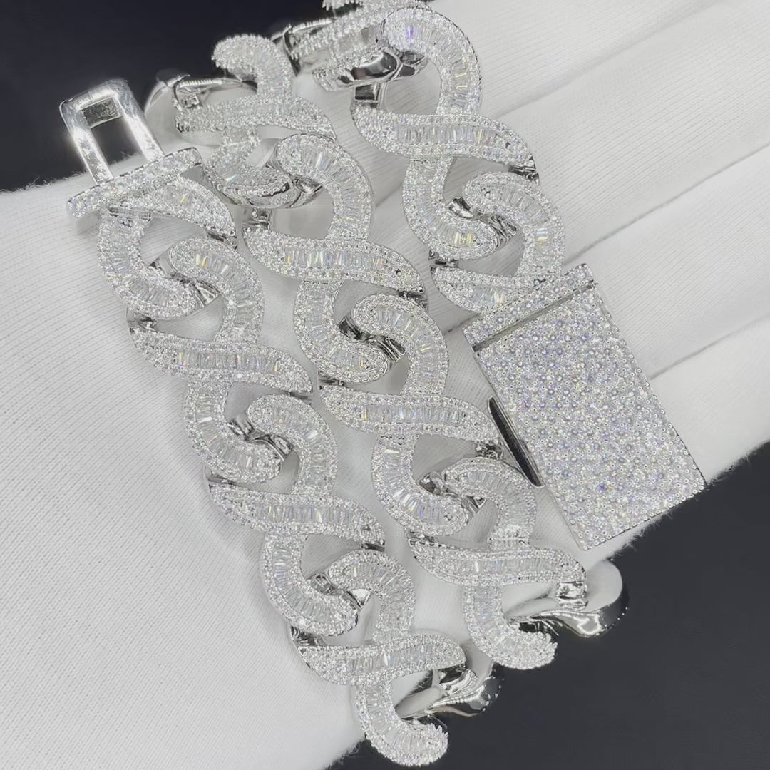 20MM Infinity Link Iced Out Diamond Necklace Chain – Icey Pyramid