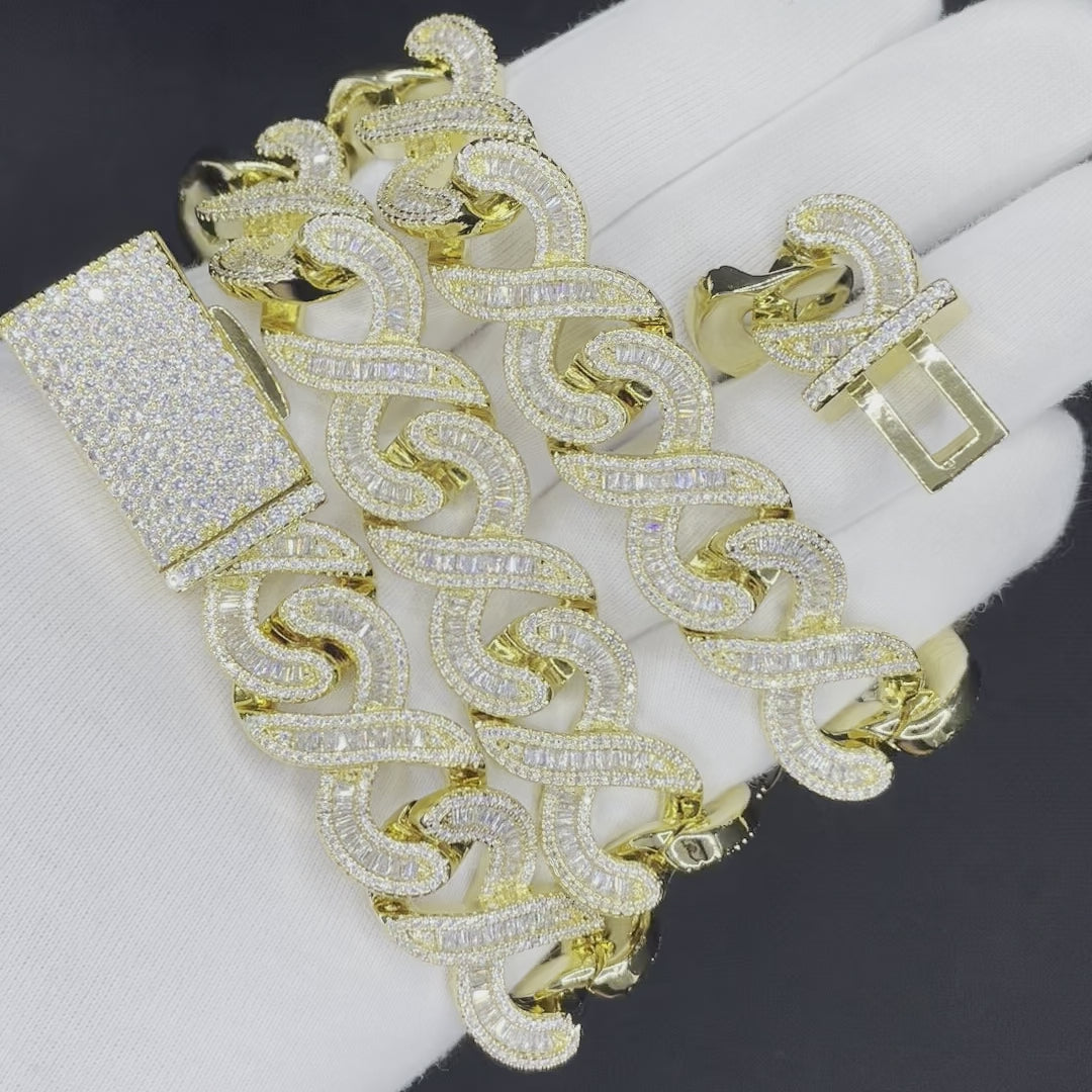 20MM Infinity Link Iced Out Diamond Necklace Chain – Icey Pyramid
