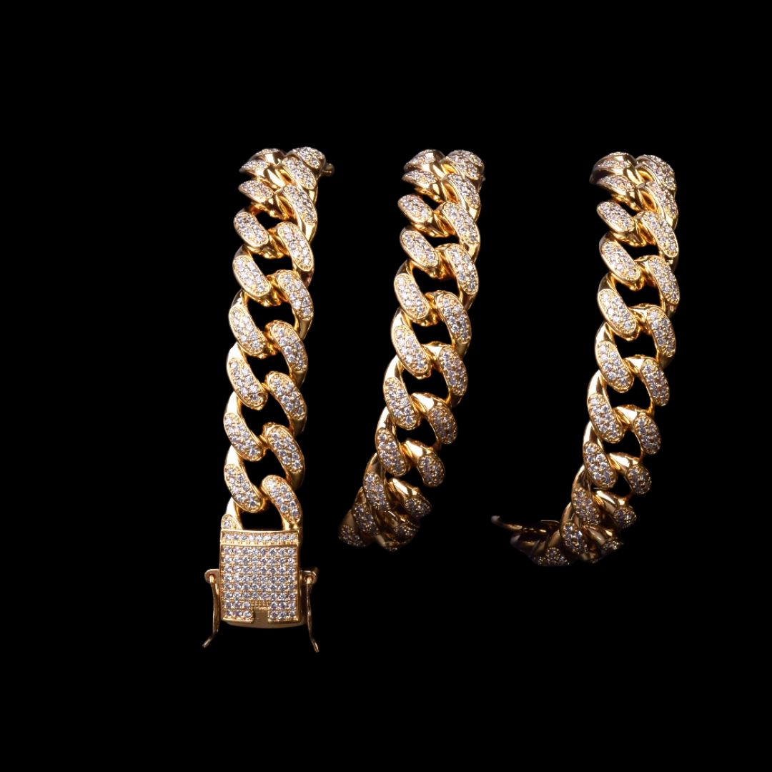 12MM Cuban Link Iced Out Diamond Necklace Chain – Icey Pyramid