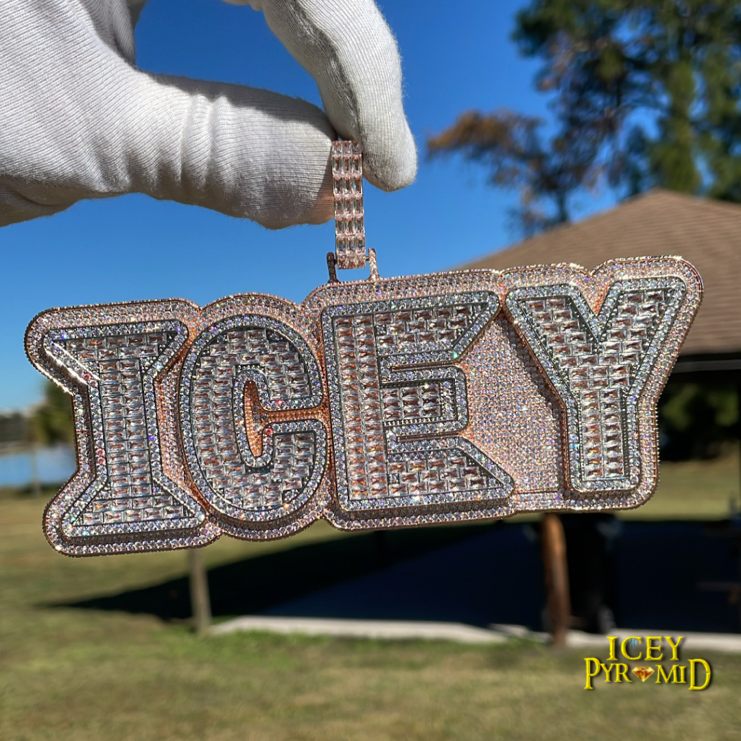 Lux Design Two Layers Iced Out Personalized Custom Name Necklace Penda ...