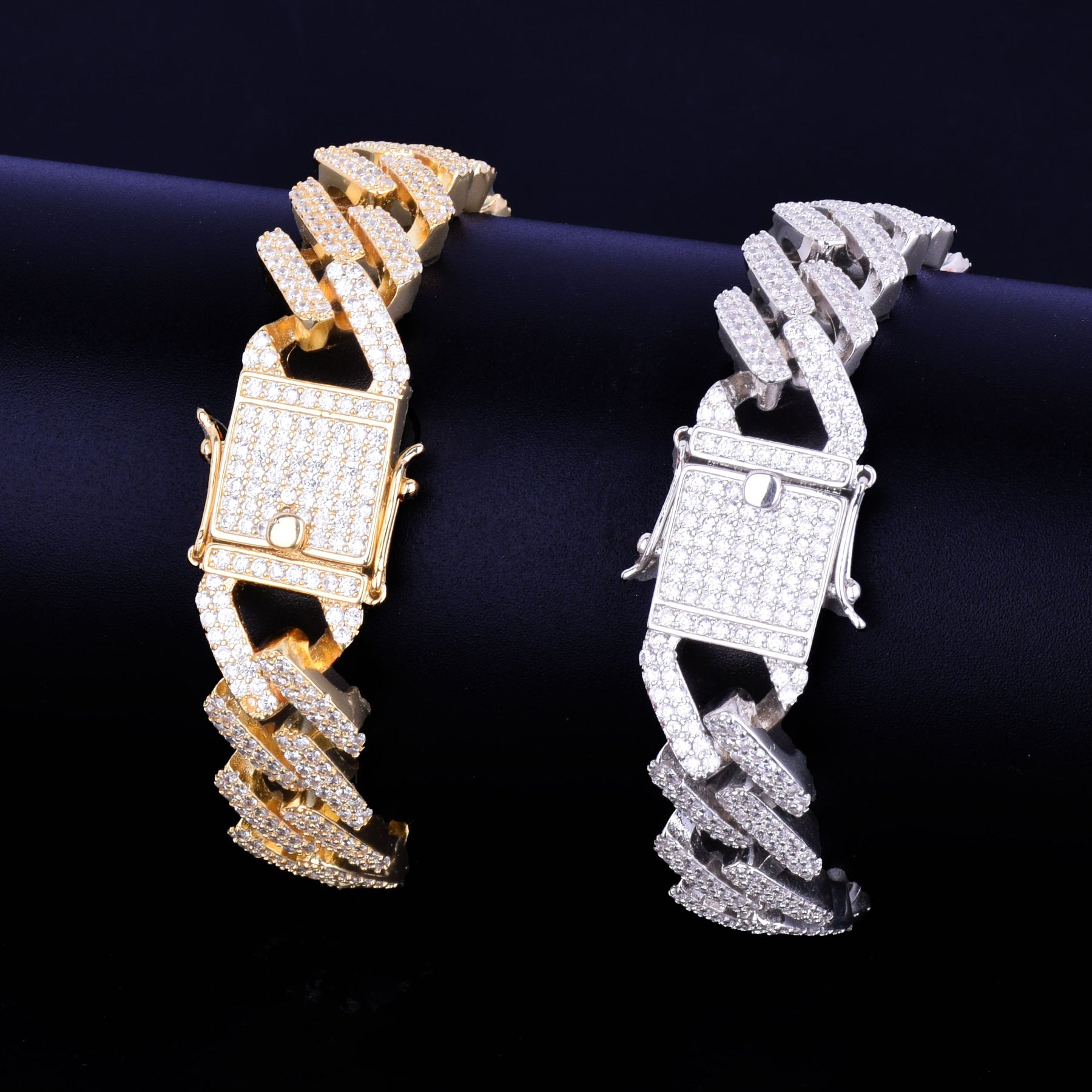 14MM Miami Cuban Link Iced Out Diamond Necklace Bracelet Set – Icey Pyramid