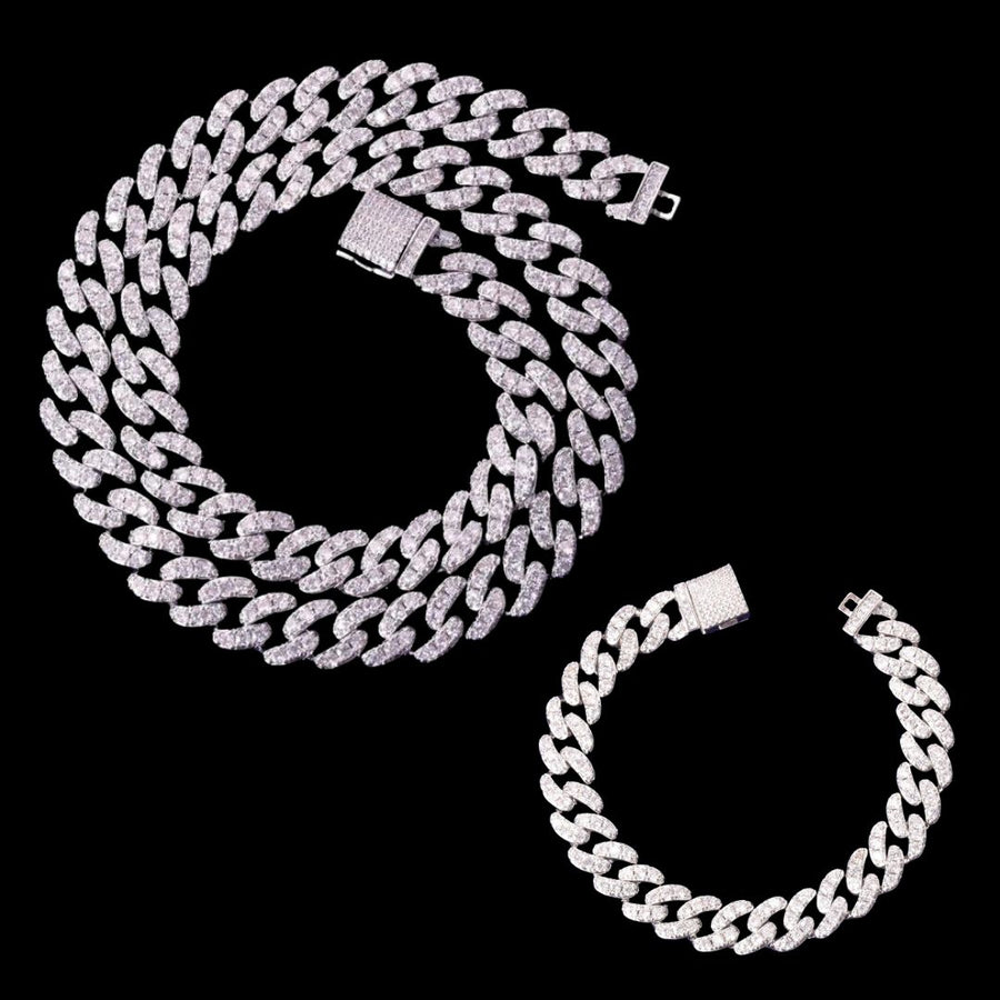 Iced Out Diamond Chain & Bracelet Set – Icey Pyramid