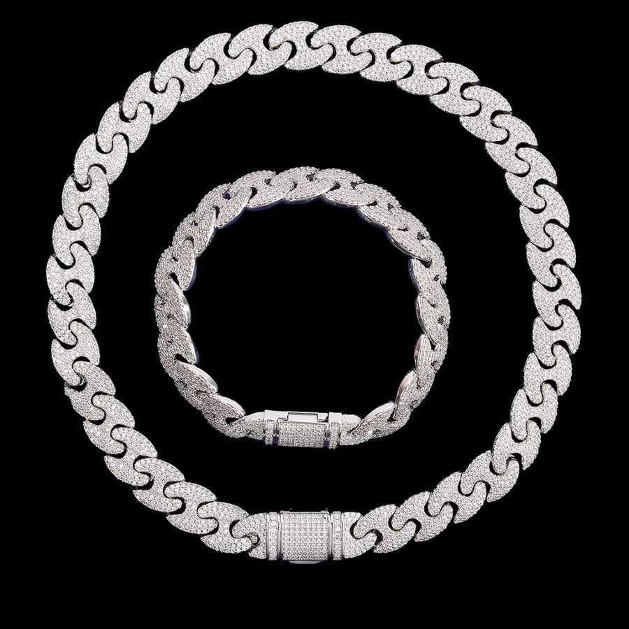 Iced Out Diamond Chain & Bracelet Set – Icey Pyramid