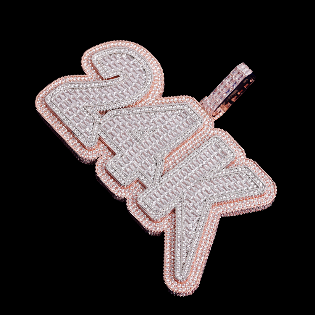 Lux Design Two Layers Iced Out Personalized Custom Name Necklace Penda ...