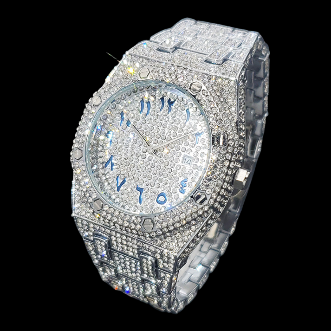 Bust Down Date Arabic Numerals VVS Iced Out Diamond Watch – Icey Pyramid