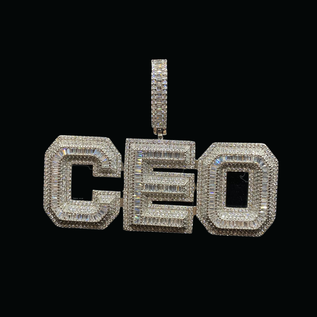 CEO v2 Iced Out Letter Diamond Pendant Necklace – Icey Pyramid