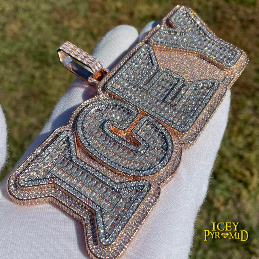 Lux Design Two Layers Iced Out Personalized Custom Name Necklace Penda ...