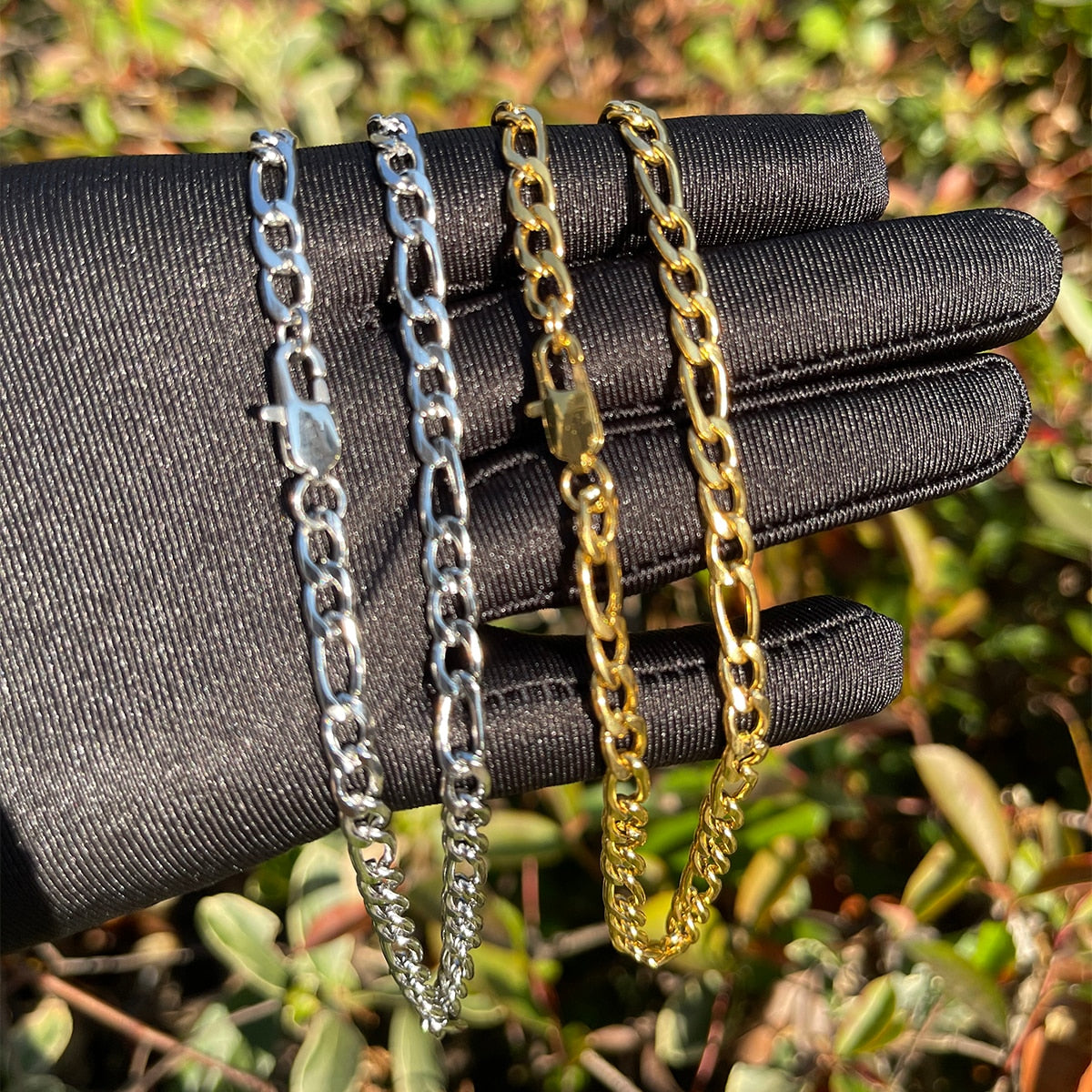 5MM Stainless Steel Figaro Class Chain Necklace – Icey Pyramid