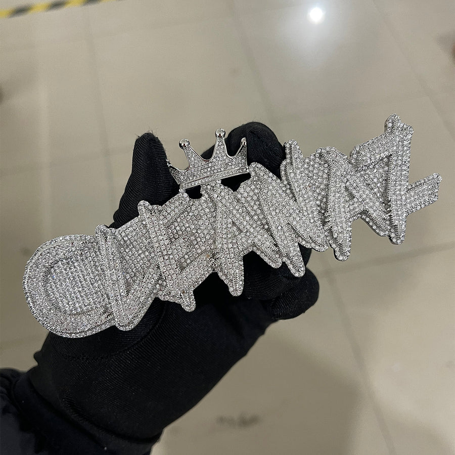 Iced Out Diamond Custom Name Necklace Pendants – Icey Pyramid