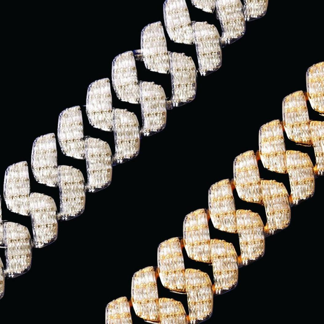 15MM Baguette Iced Out Diamond Necklace Chain – Icey Pyramid